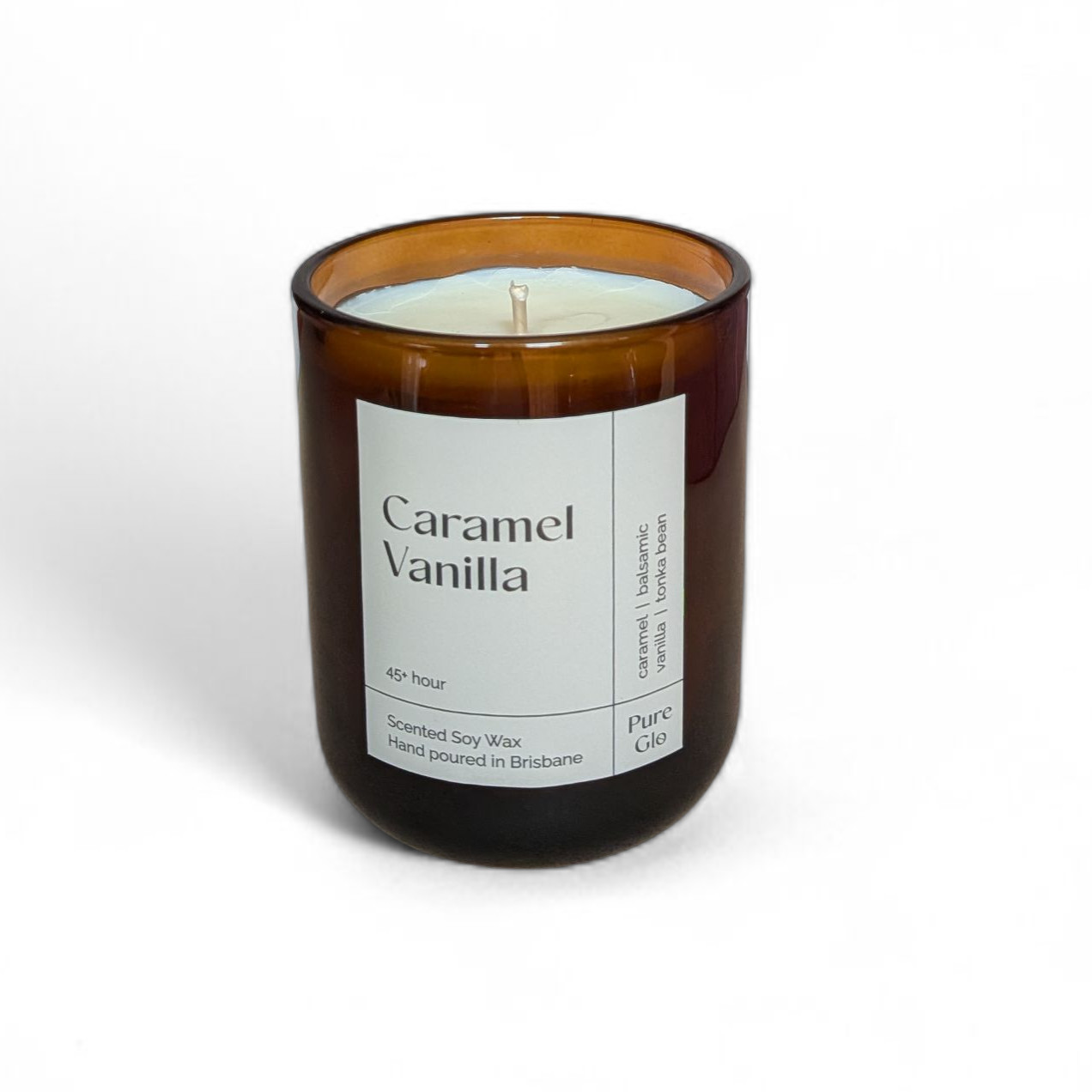 Candle (Amber) – Caramel Vanilla – Pure Glo